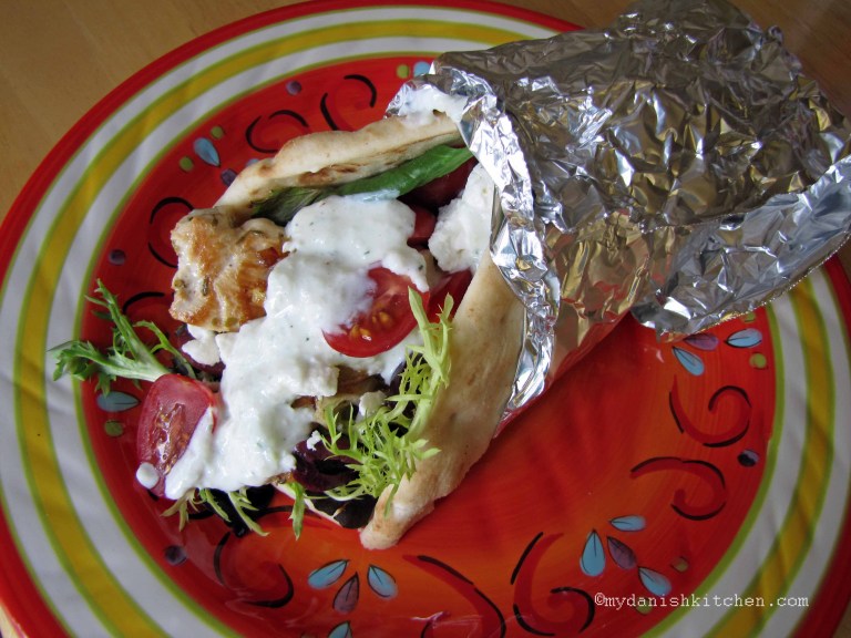 Greek Tzatziki Sauce on Gyro | My Danish Kitchen